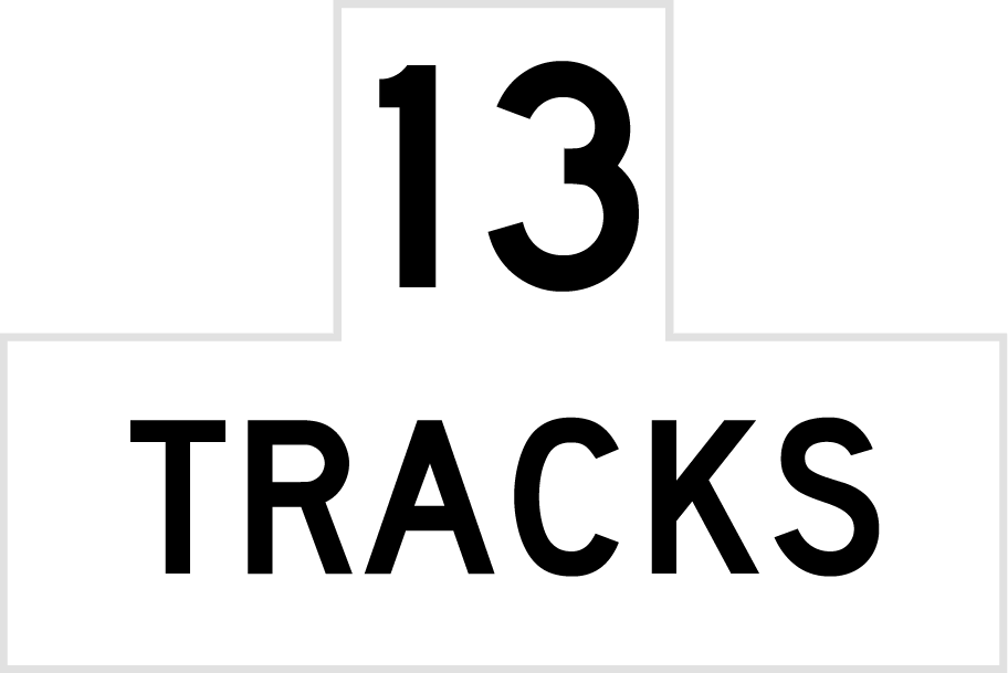 United States White Tracks Signs (Series "D" Condensed Font)